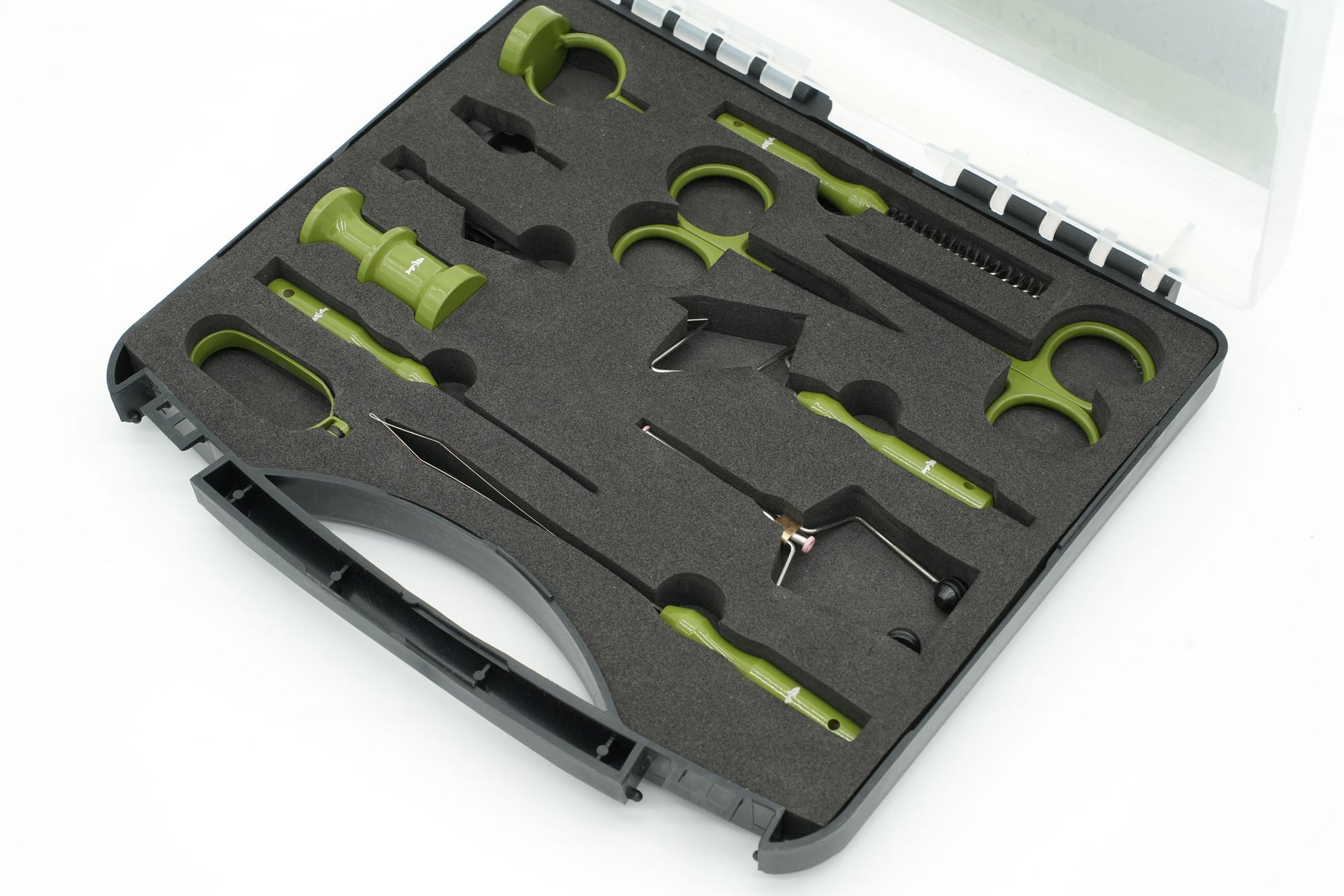NIRVANA 11pc Fly Tying Tool Kit with Case (olive) — Moonlit Fly Fishing