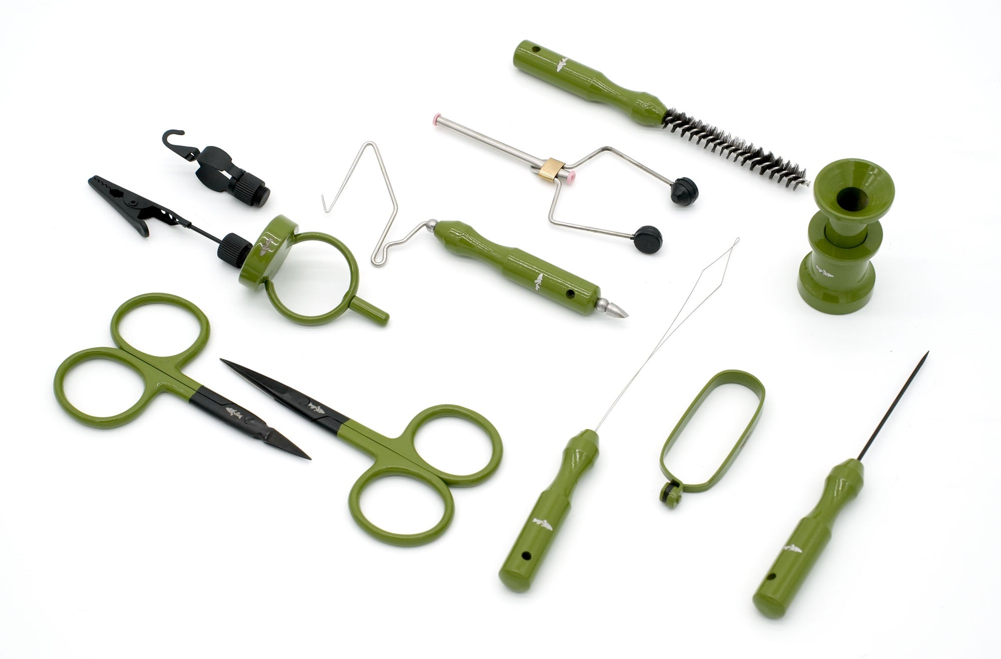 NIRVANA 11pc Fly Tying Tool Kit with Case (olive) — Moonlit Fly Fishing