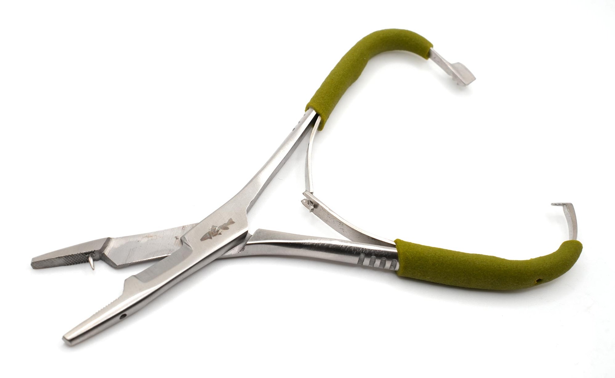 NIRVANA Mitten Scissor Clamps w/ Hook Eye Cleaner 5.5inch (olive grip ...