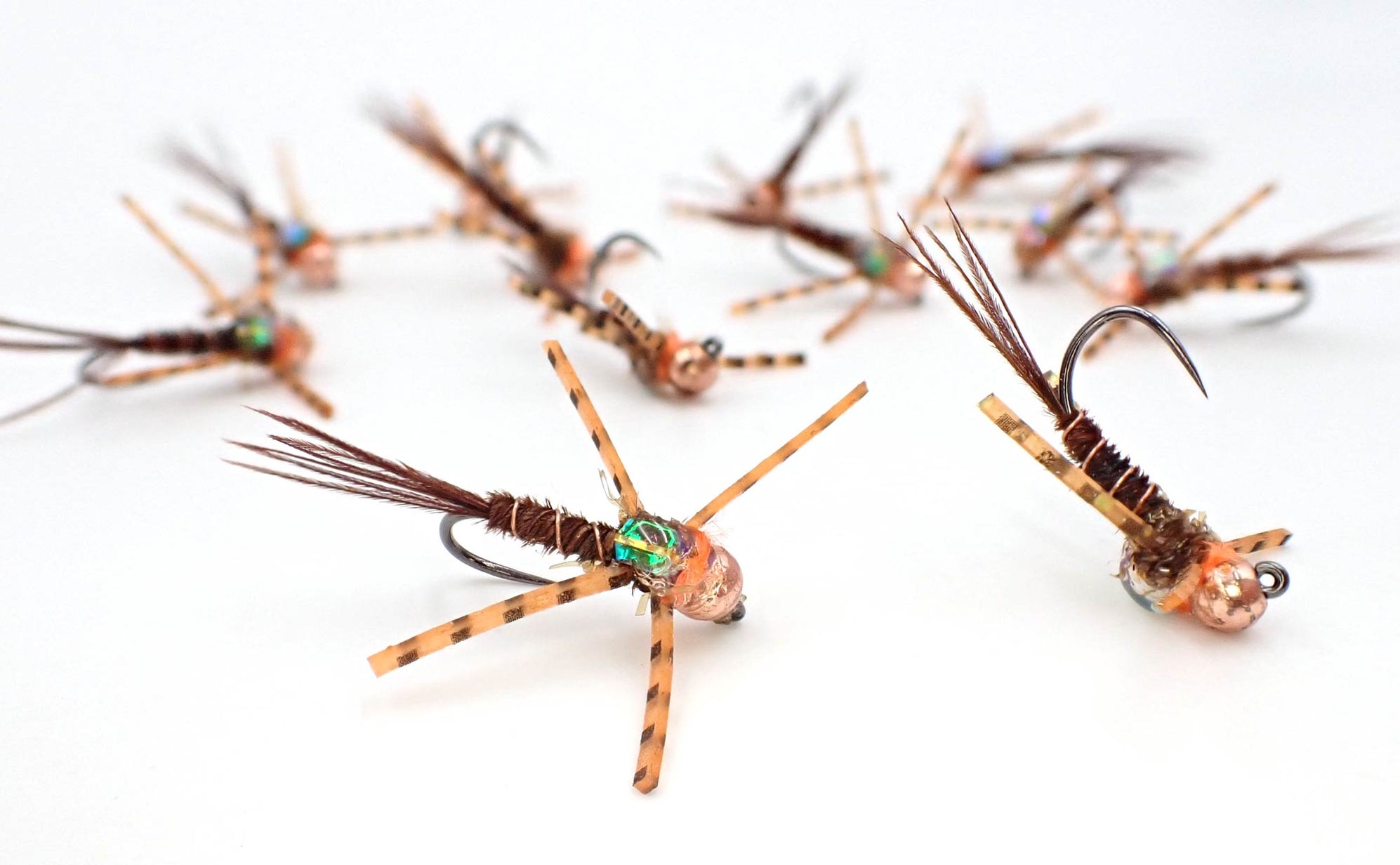 Rubberleg Pheasant Tail Nymph (12 flies) — Moonlit Fly Fishing